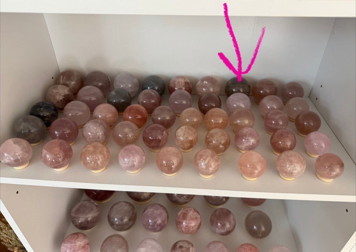 *Smoky Lavender/Blue Star Rose Quartz Sphere (32B) – Azalea Crystals
