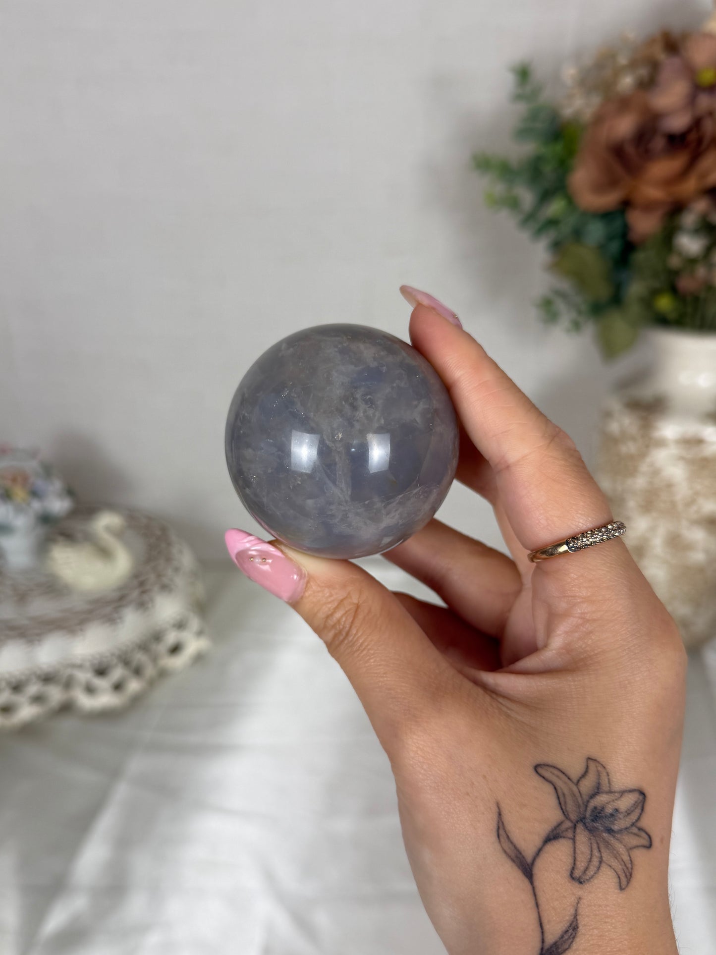 Blue Rose Quartz Sphere (22L) – Azalea Crystals